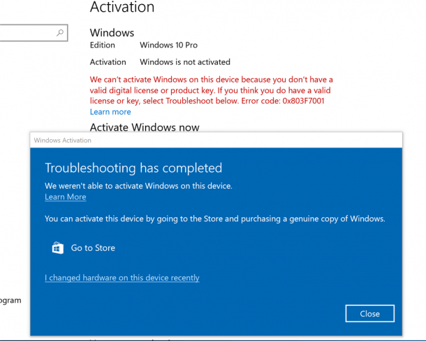 Fix Windows 10 deactivated itself after Update
